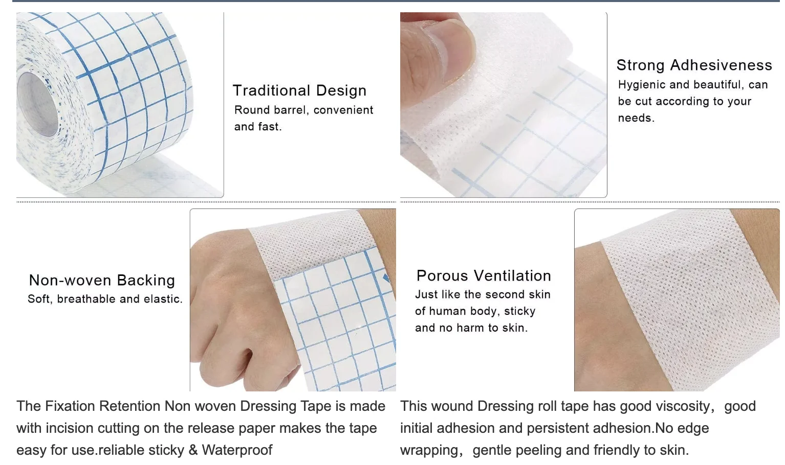 Wound Care Products Dressing Retention Tape Adhesive Non-woven Tape ...