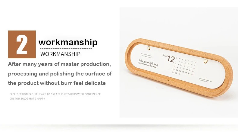 Factory Wooden Custom Calendar Stand Solid Wood Page Turning Calendar ...