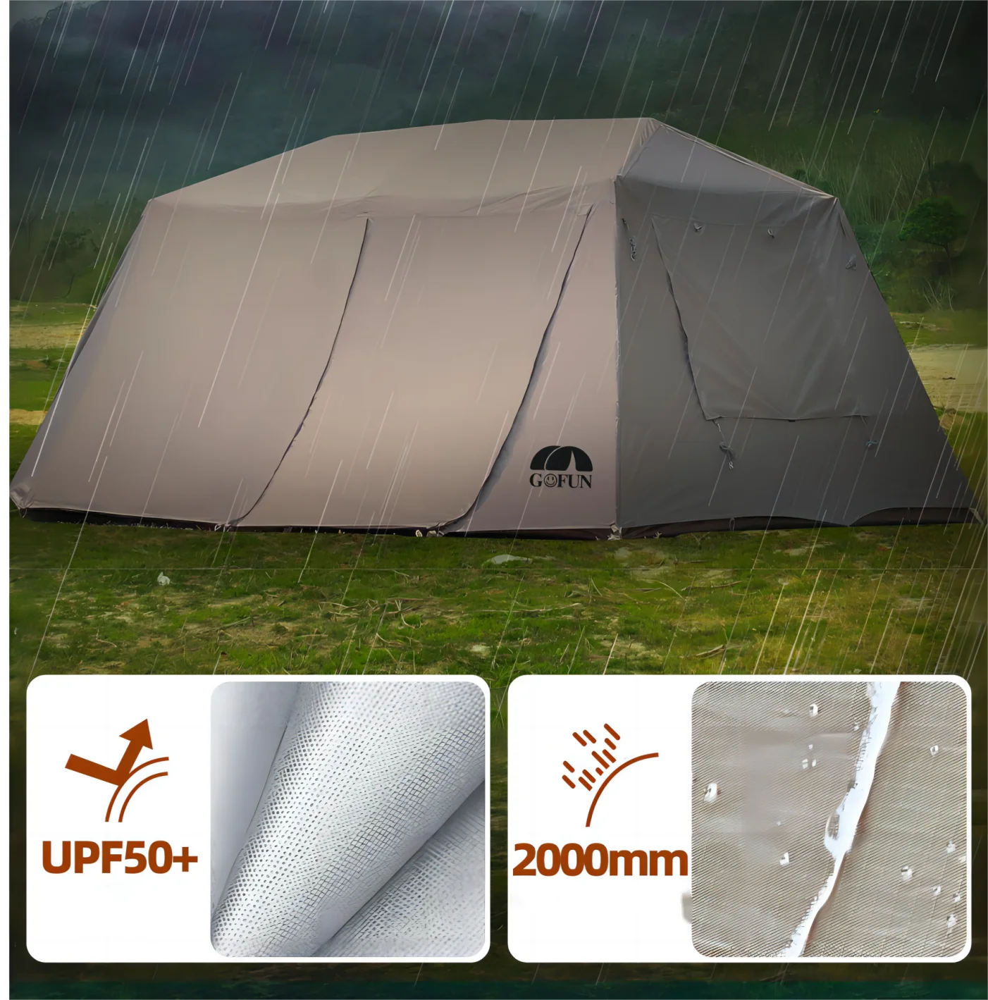 Gofun Outdoor Camping Two Bedroom Family Tent Automatic Tent,Camping ...