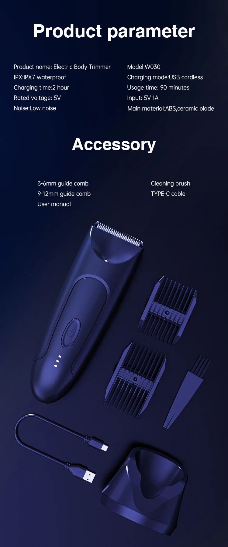 Professional Cordless Hair Trimmer For Men With Micro Touch Technology ...
