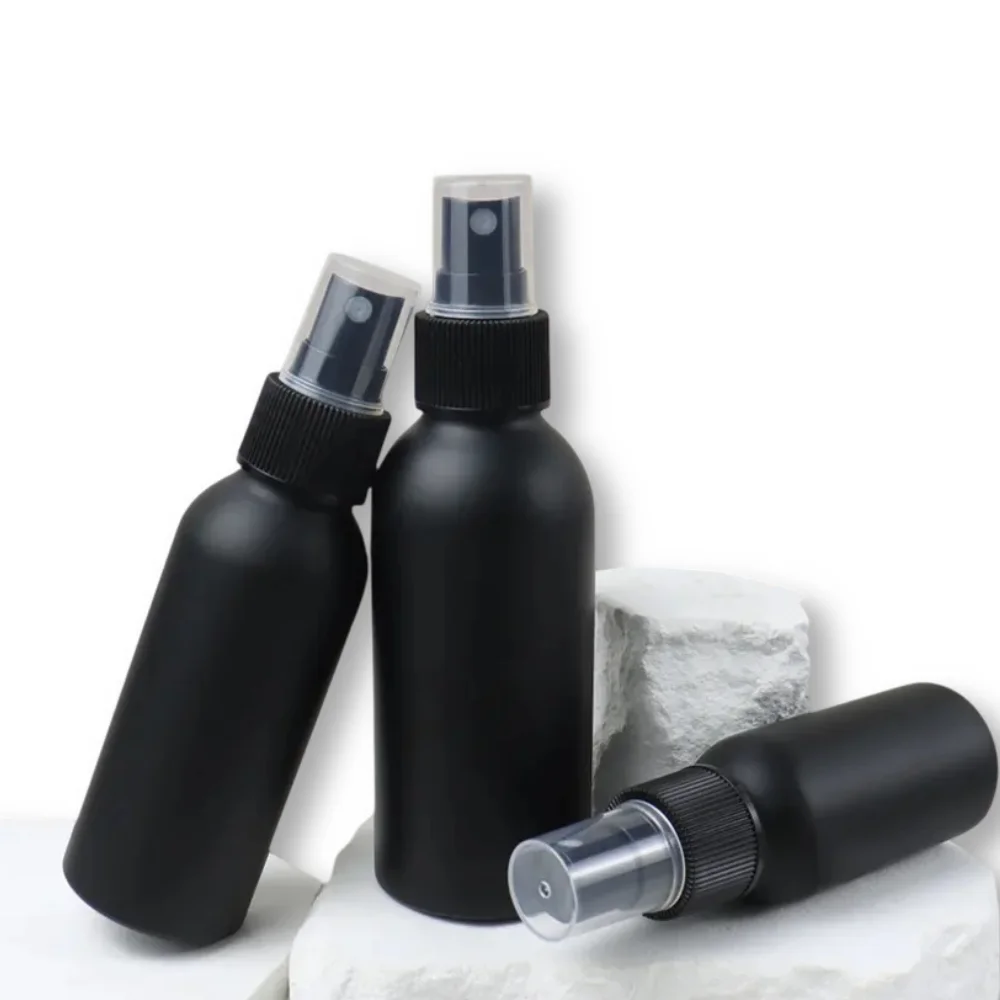 Low Moq Custom Matte Black Empty 100ml 4oz Skincare Toner Body Hair Fine Mist Spray Pump ...