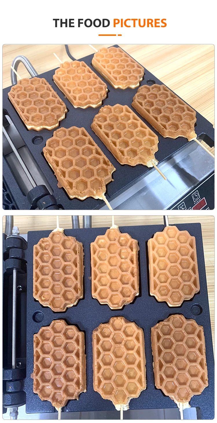 Commercial Electric Honeycomb Waffle Machine Non-stick Waffle Cake ...