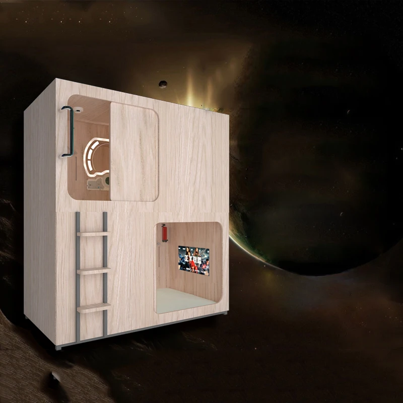 Wooden Capsule Bed - Soundproof Bunk Beds for Hotels & Offices