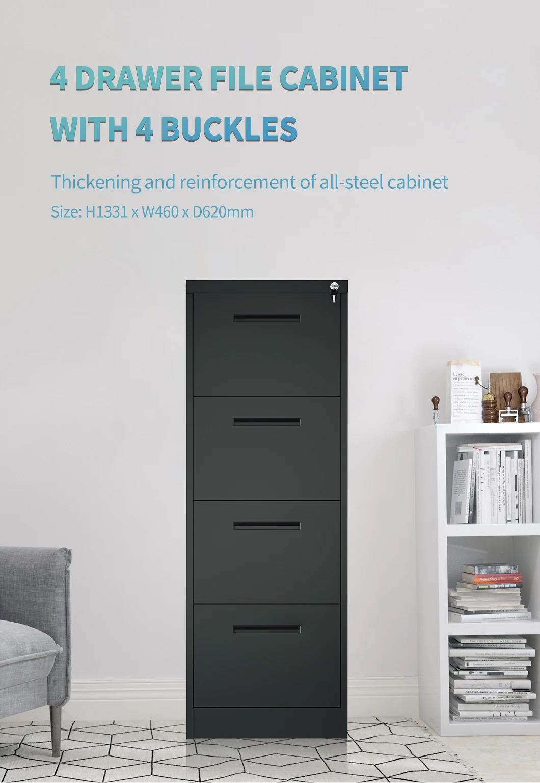 Office Drawer Metal Vertical Filing Cabinet Steel Drawer Cabinets 4 ...
