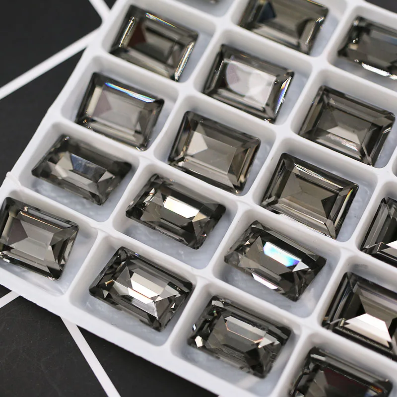 K9 Glass Rectangular Angle Shape Pointback Crystal Rhinestones - Buy ...