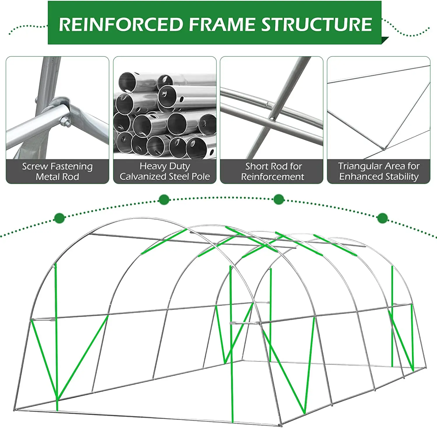 Outdoor Plant Growth Walk-in Tunnel Greenhouse - Buy Tunnel Greenhouse ...