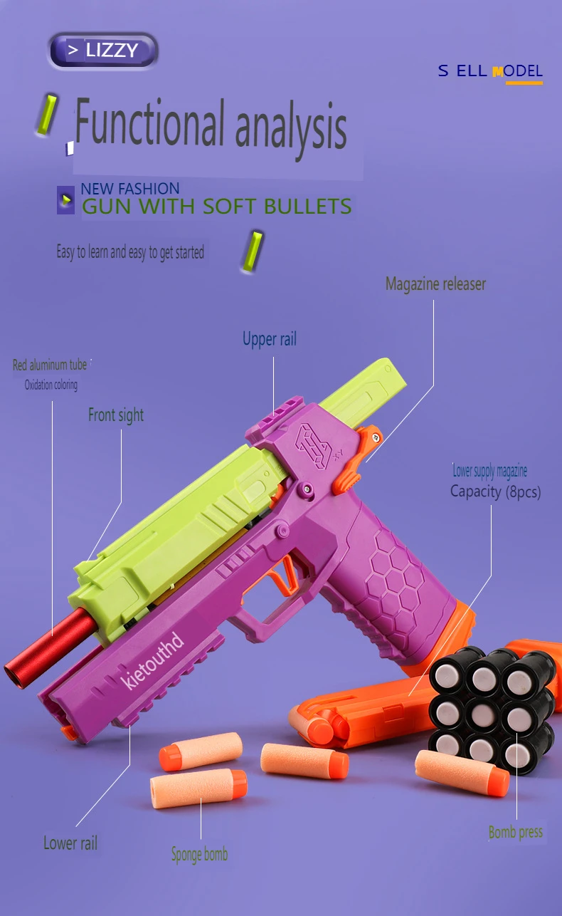 Hand-loaded Turnip Softshell Gun EVA Soft Gun Children's Toy