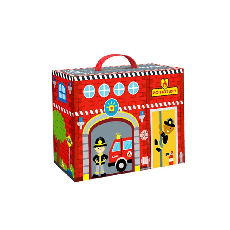 2022 New Design Kids Wooden Educational Fire Station Story Box Toys ...