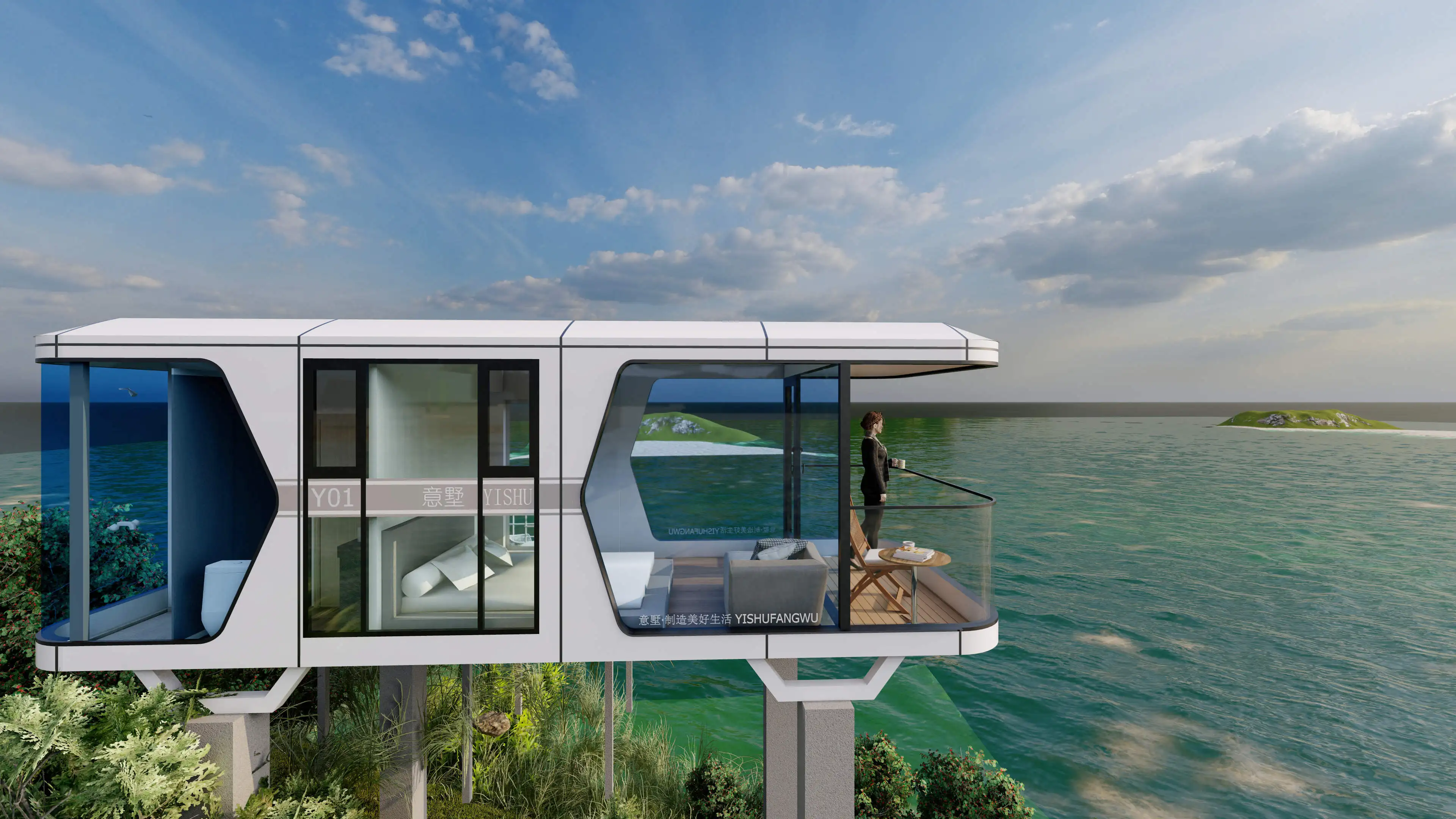 Rumah Kapsul Kontainer Kamar Tidur 3 Plus Gaya Kaca Vip Seluler Prefab ...