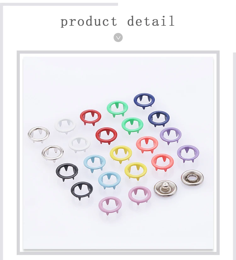 Wholesale Colorful Painted 9.5mm Metal Double Prong Snap Fastener ...