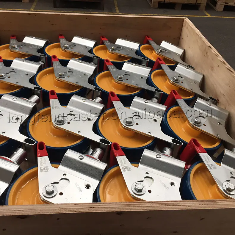 Manufacturer En1004 Test 200mm 8 Inch Polyurethane Ruedas Brake Pu ...