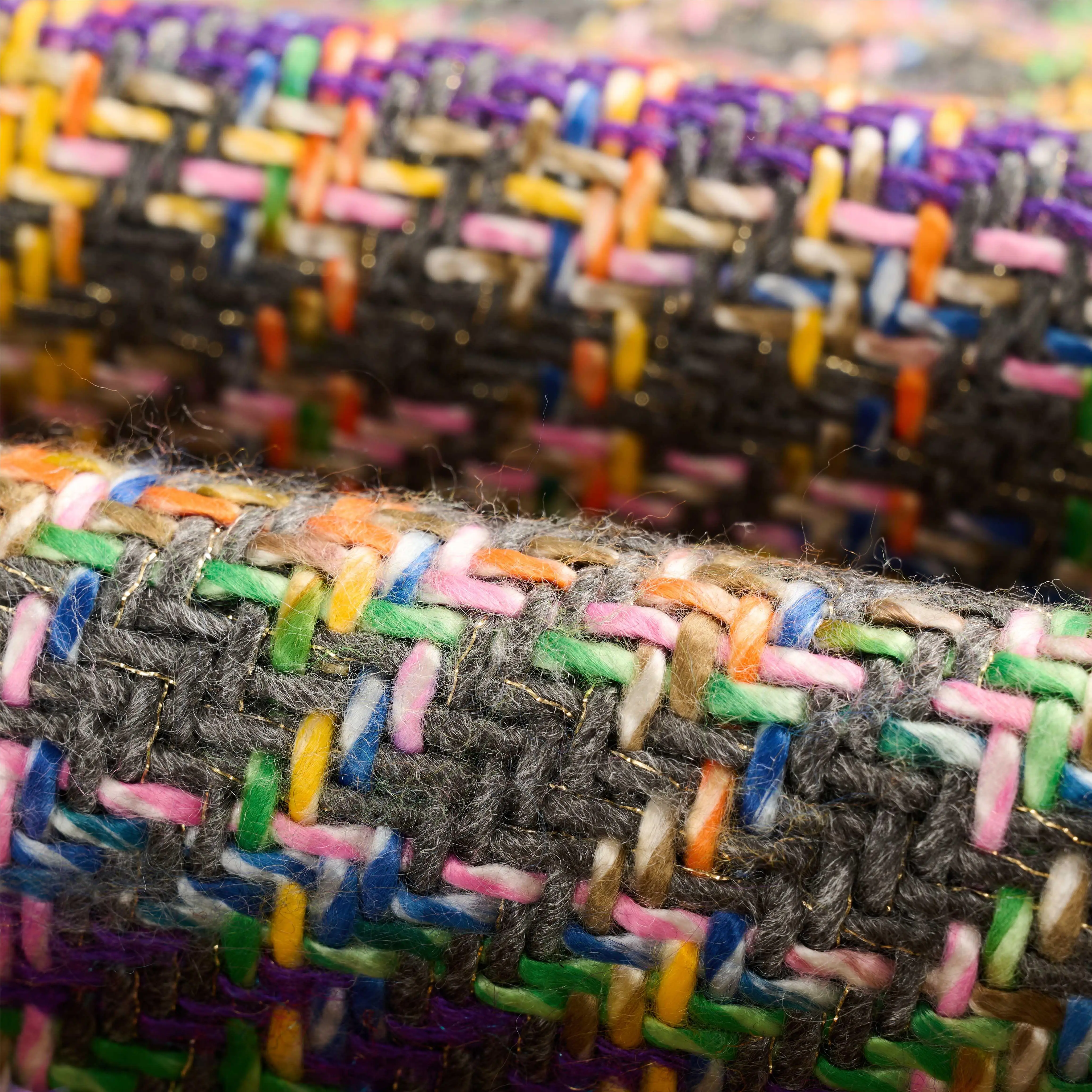 2024 New Design Rib Pattern Tweed Fabric 23% Polyester 77% Acrylic ...