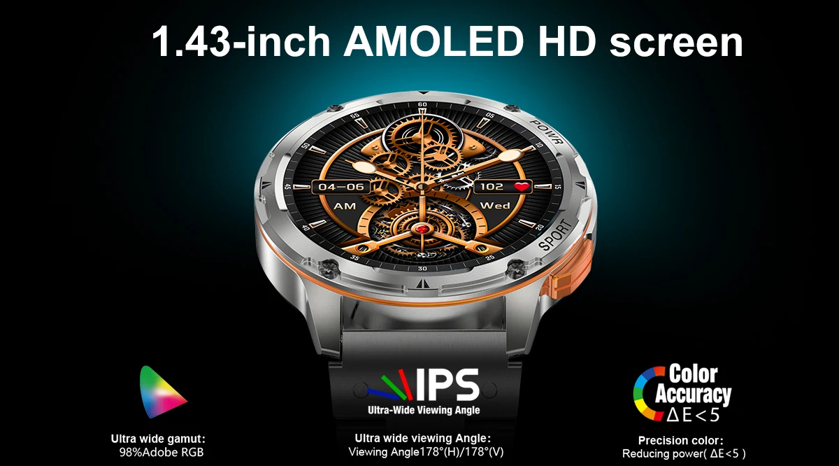 AK59 Luxury Smartwatch for Ladies | 1.43" AMOLED, BT Call, Fitness ...