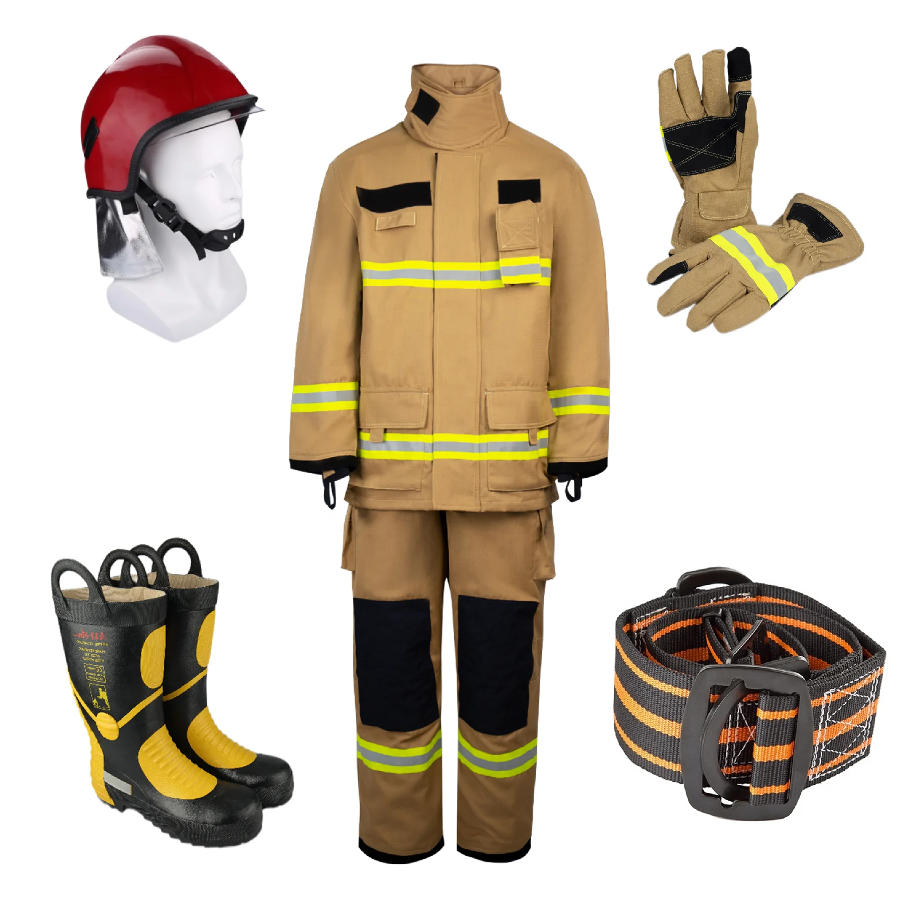 ATI-FIRE High-Quality EN 469 Firefighter Suit Sets Flame Retardant for ...