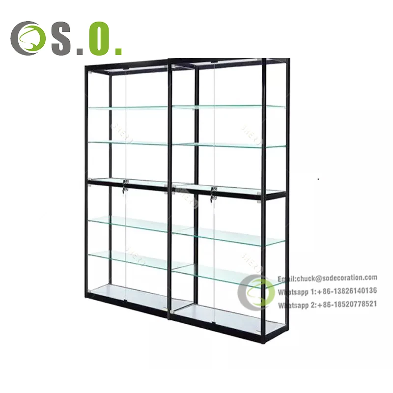 Factory Custom Glass Showcase With Led Light Watch Display Cabinet ...