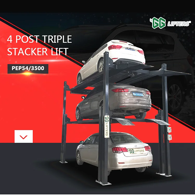Triple Stacker Car Lifting Parking Lift System For Car Garage And ...