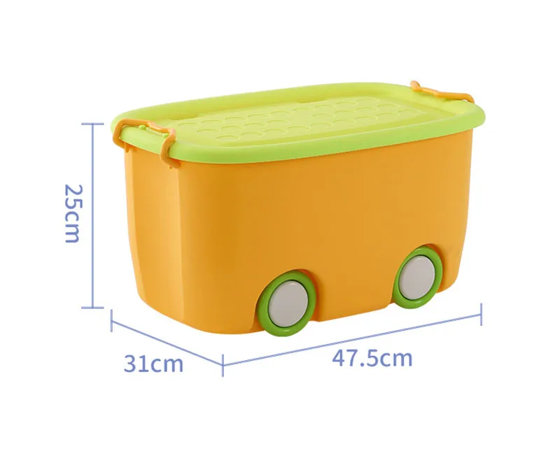 Cute Kids Toy Box Storage Organizer With Lid Stackable Plastic Toy ...