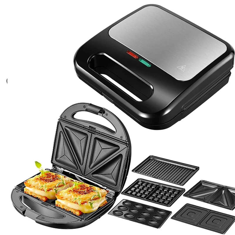 Electric Sandwich Grill Waffle Maker With Non Stick Plates Breakfast ...