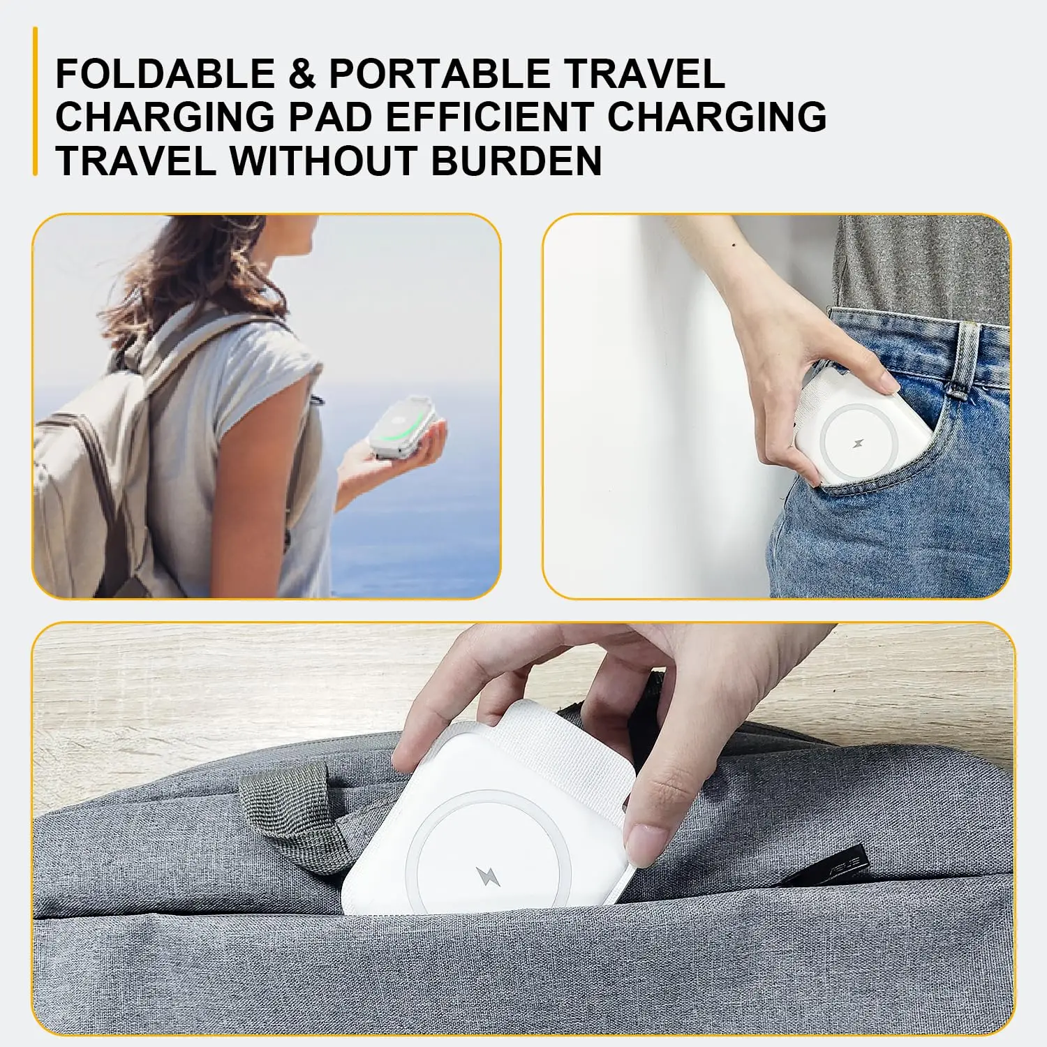 3 in 1 Wireless Charger Magnetic Foldable Charging Station Travel ...
