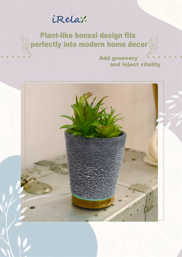 High Quality Essential Oil Enabled Multiple Colour Mood Light Plant Pot ...