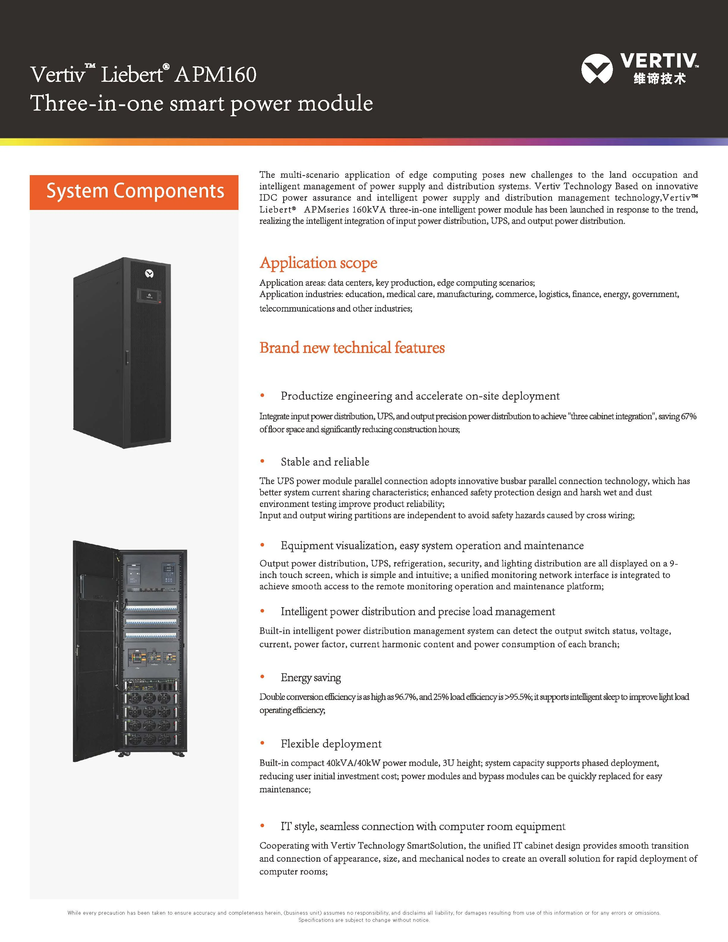 Vertiv Liebert APM160 UPS - Reliable 40kva Online Solution