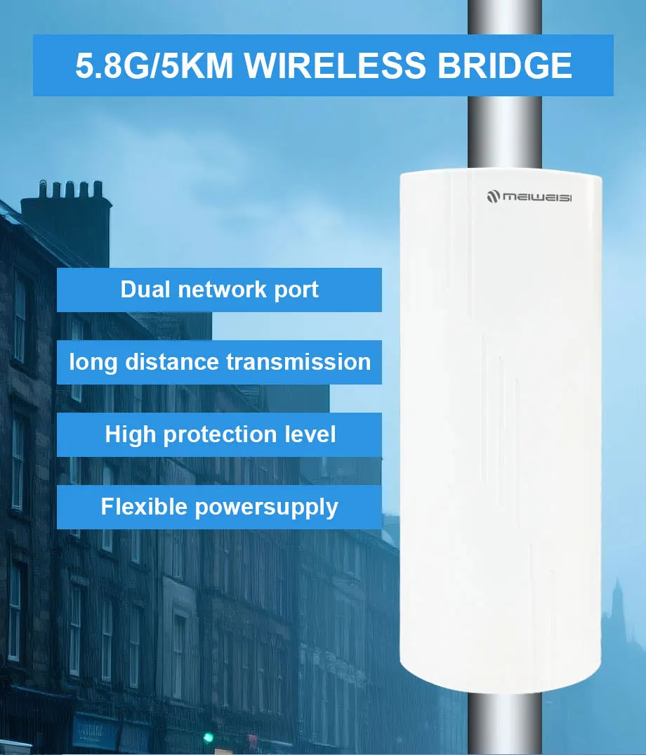 Meiweisi Outdoor Hotspot Wireless Bridge Wifi 5.8G 300M High-Power Wifi ...