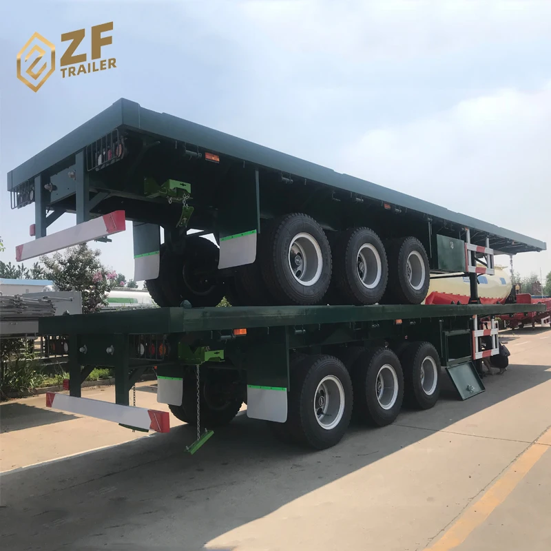 3 Axles 40ft 13m Flatbed Flat Bed Cargo Semi Trailers For Sale - Buy ...