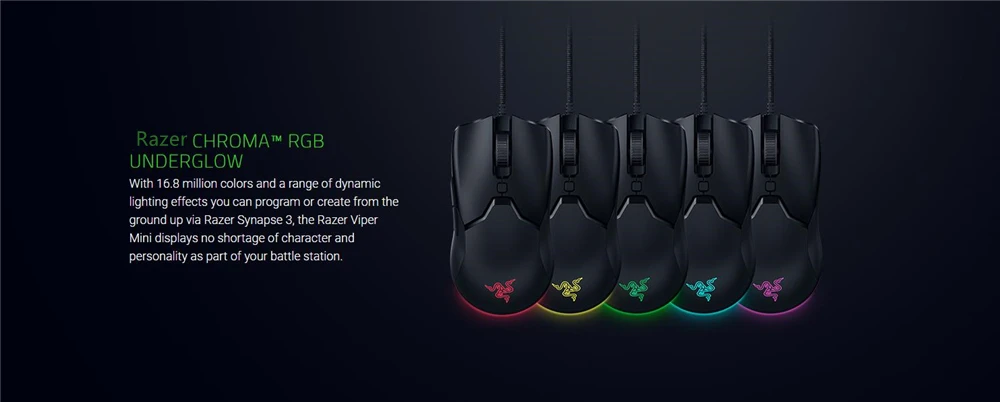 Razer Viper Mini Wired RGB E-Sports Gaming Mouse - 61g, Ergonomic
