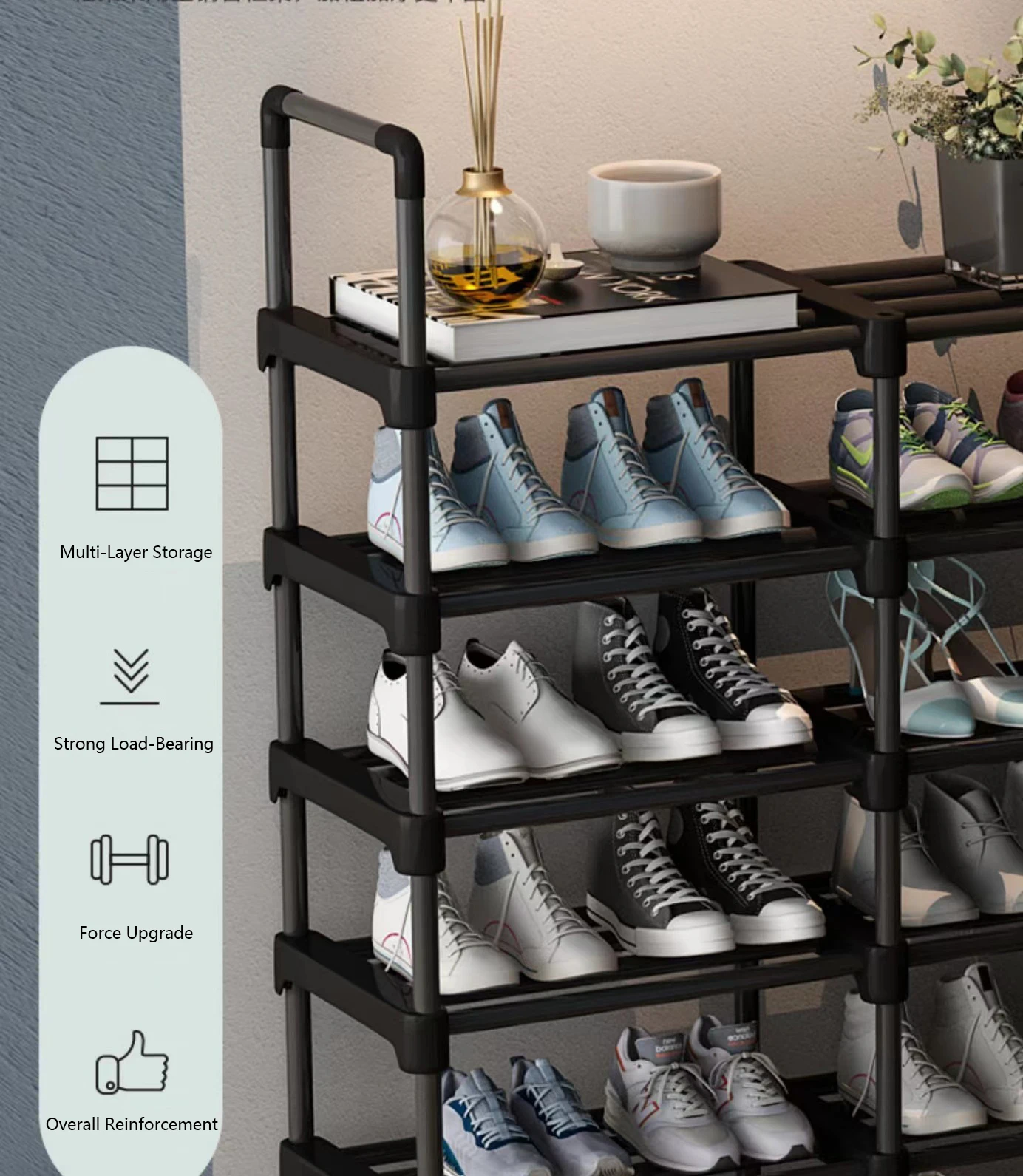 Trade Assurance Plastic Shoe Rack 9 Tier Space Saver Shoes Rack ...