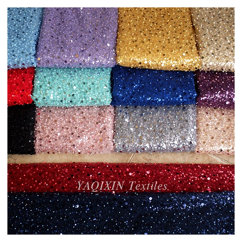 DELACE Cheap Golden Glitter Bridal Lace Fabric for Wedding