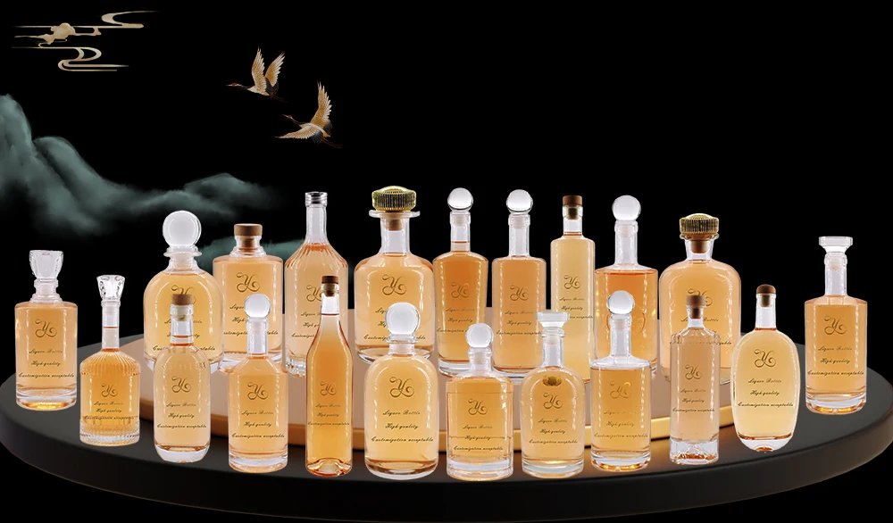 Custom Empty Vodka Brandy Gin Rum Liquor Spirit Glass Bottle With Cork ...