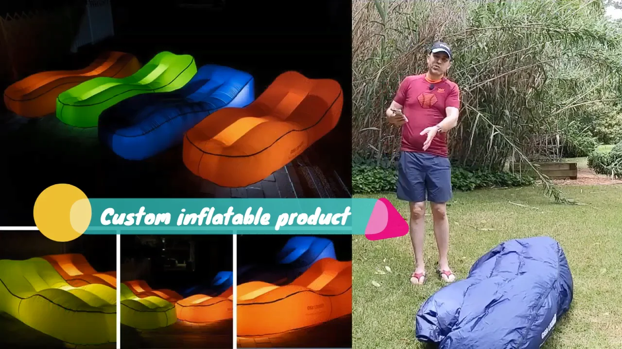 Air Lounger Blow Up Seat Gaming Lounger Built-in Air Pump Indoor ...