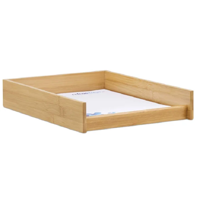 Custom Bamboo File Organizer Stackable Document Filing Tray Office ...