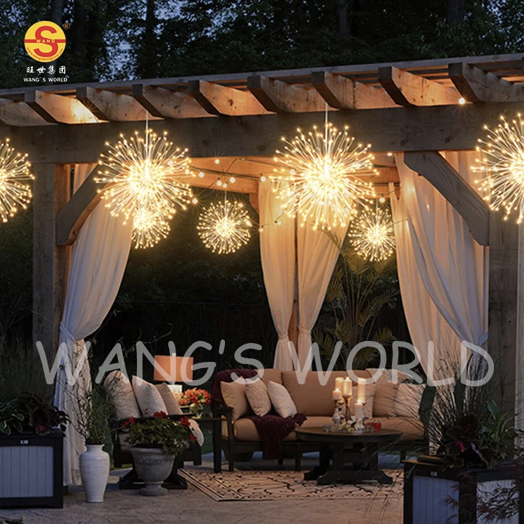 IP44 Solar Outdoor LED Christmas Fireworks Light Battery Power 8 Modes ...