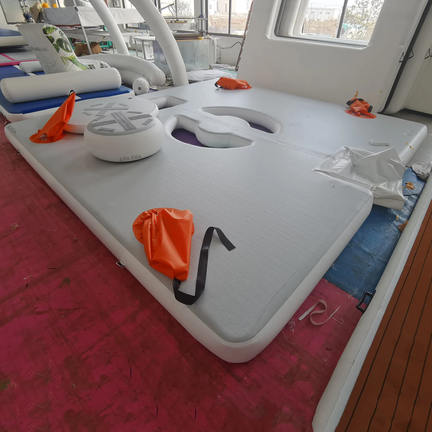 Water Recreation and Leisure Inflatable Floating Platform with Tent ...