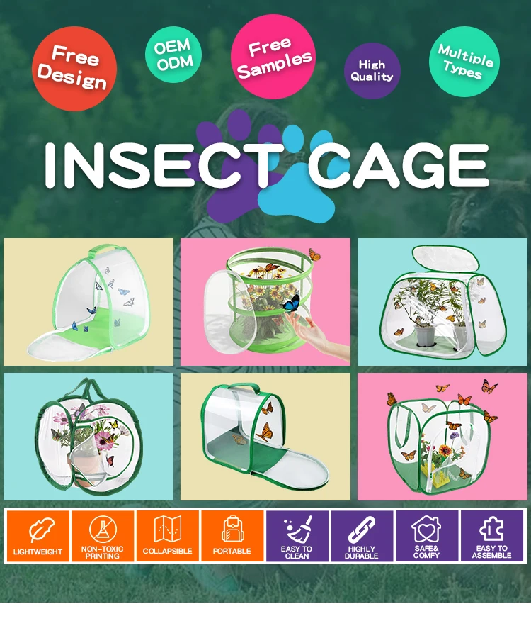 Custom Shape Butterfly Insect Breeding Habitat Collapsible Pop-up Mesh ...