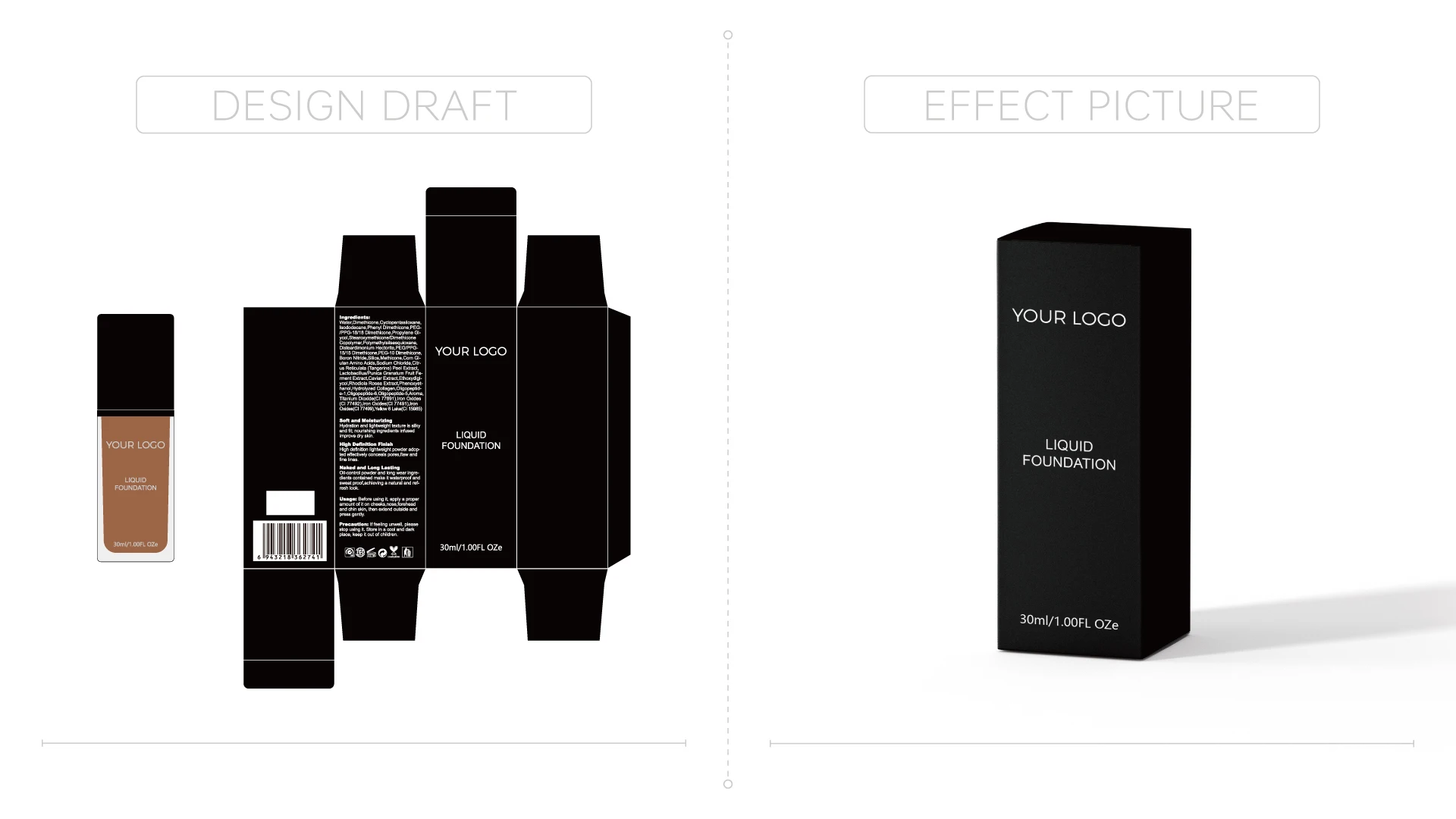 No Logo Liquid Foundation - Matte, Waterproof, Private Label