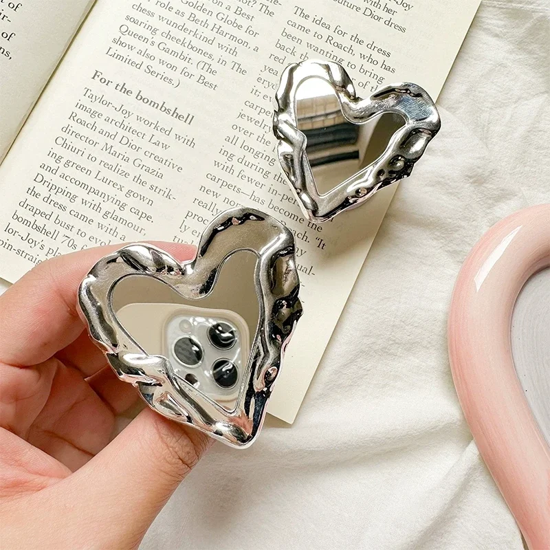 INS Cute 3D Metal Love Heart Phone Holder Grip Tok Griptok Finger Ring ...