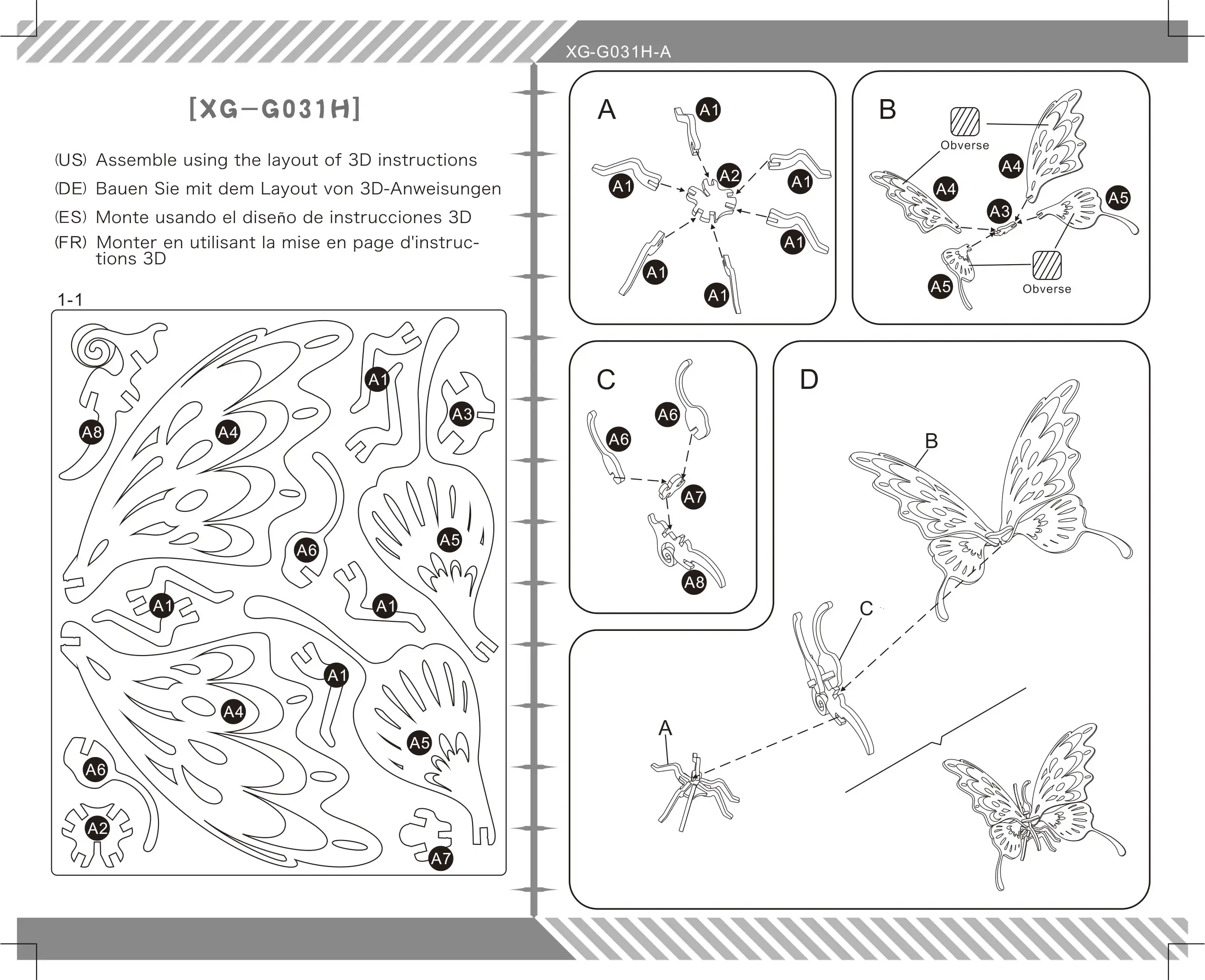 Educational 3D Wooden Butterfly Puzzle - Fun & Learning