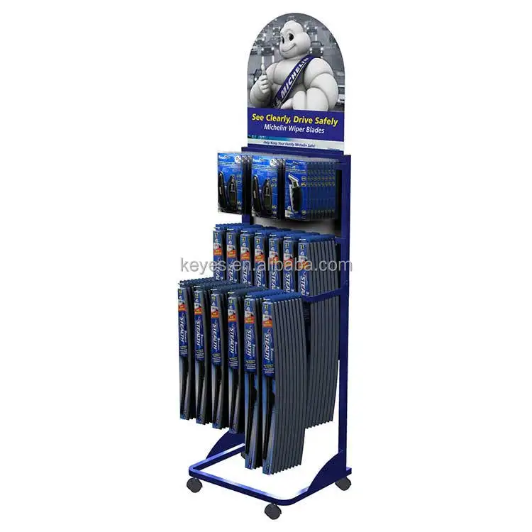 Custom Rotatable Floor Metal Display Stand for Car Wiper Blades