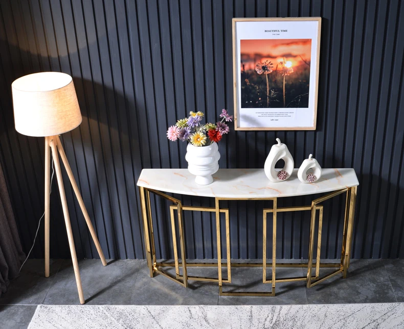 Modern Superior Quality Metal Frame Console Table Stainless Steel ...