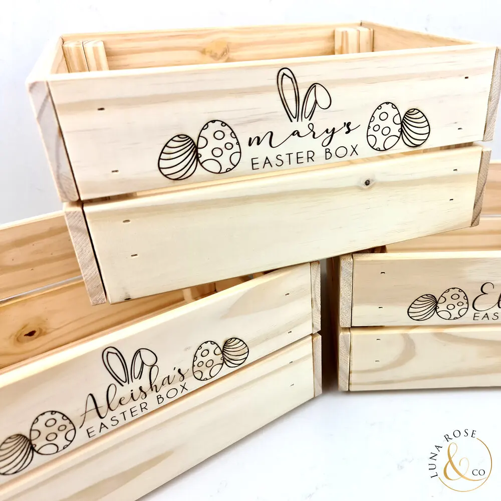 Bsci Personalised Easter Crate Custom Wooden Easter Crate - Buy Easter ...