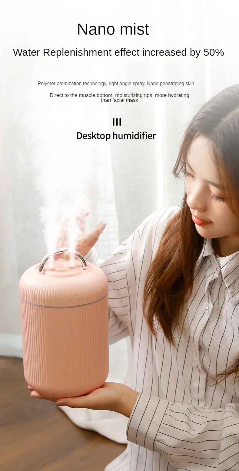 2500ML USB Humidifier for Home Portable Cool Mist Air Humidifier ...