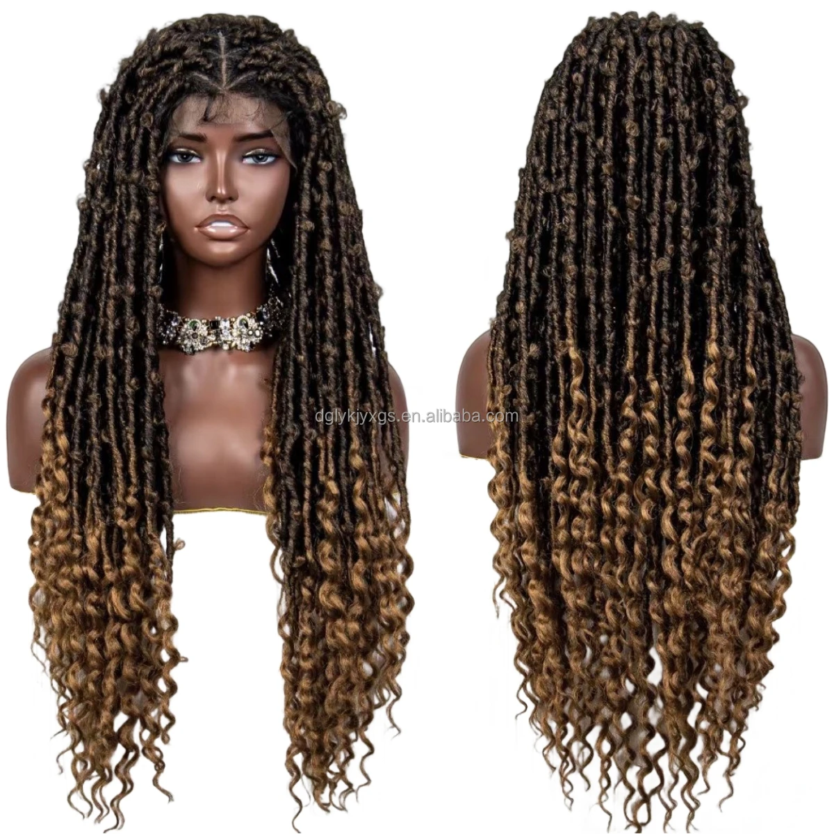 WB13 Hot Style African Synthetic Lace Wigs Butterfly Faux Locs Braids ...