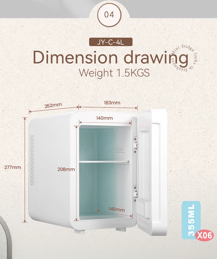 EVERCOOL 4L DC 12V 220V AC CE ROHS Portable Makeup Skincare ...