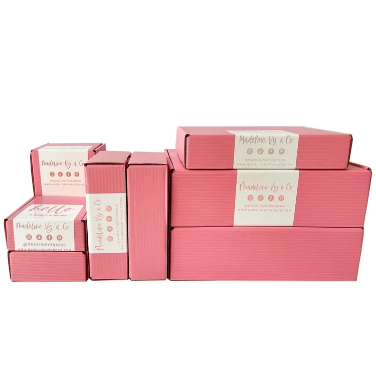 Pack of 25/50/100 Pink Packaging Boxes Corrugated Clothing Gift Mailer ...