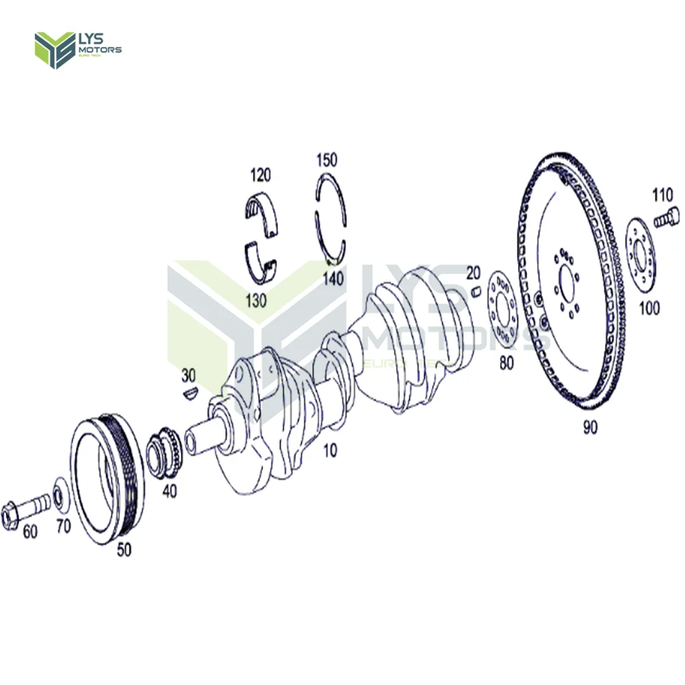 Crankshaft A2780300301 for Mercedes-Benz M278 4.7L Engines
