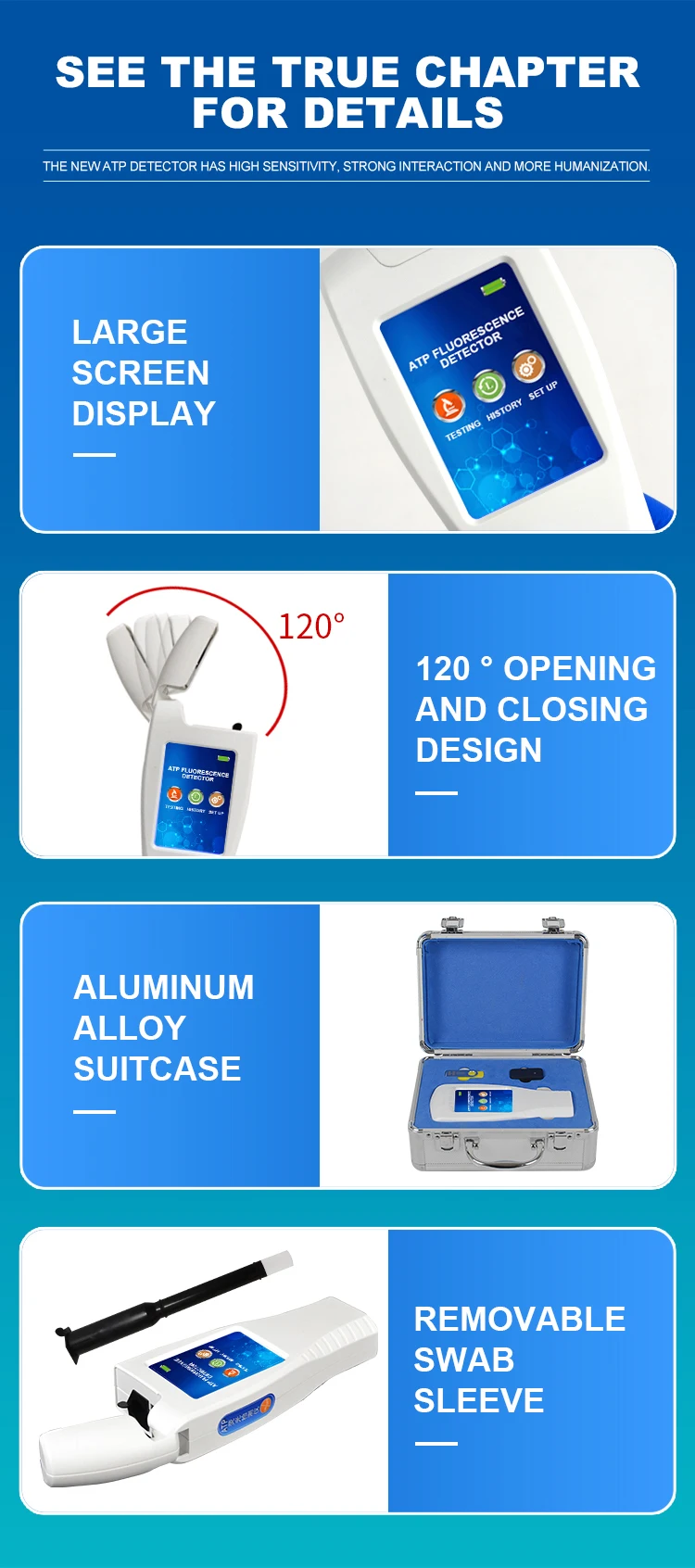 Handheld ATP Fluorescence Hygiene Meter - Cleanliness Detector
