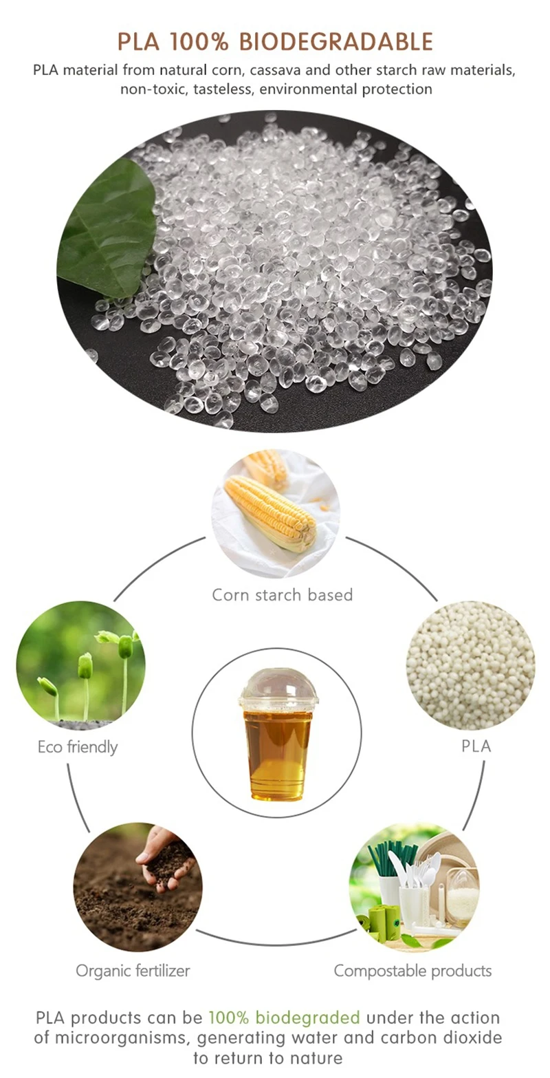 Biodegradable Disposable PLA Plastic Bio Parfait Fruit Dessert Cold ...