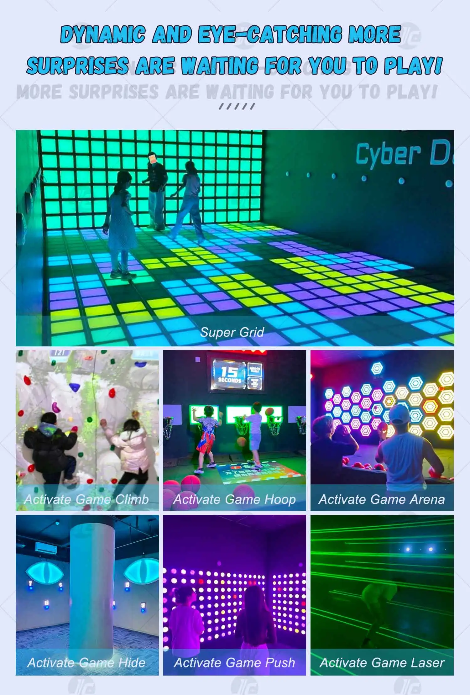 Super Grid RGB Interactive Dance Floor Game Tiles Light UpStep ...